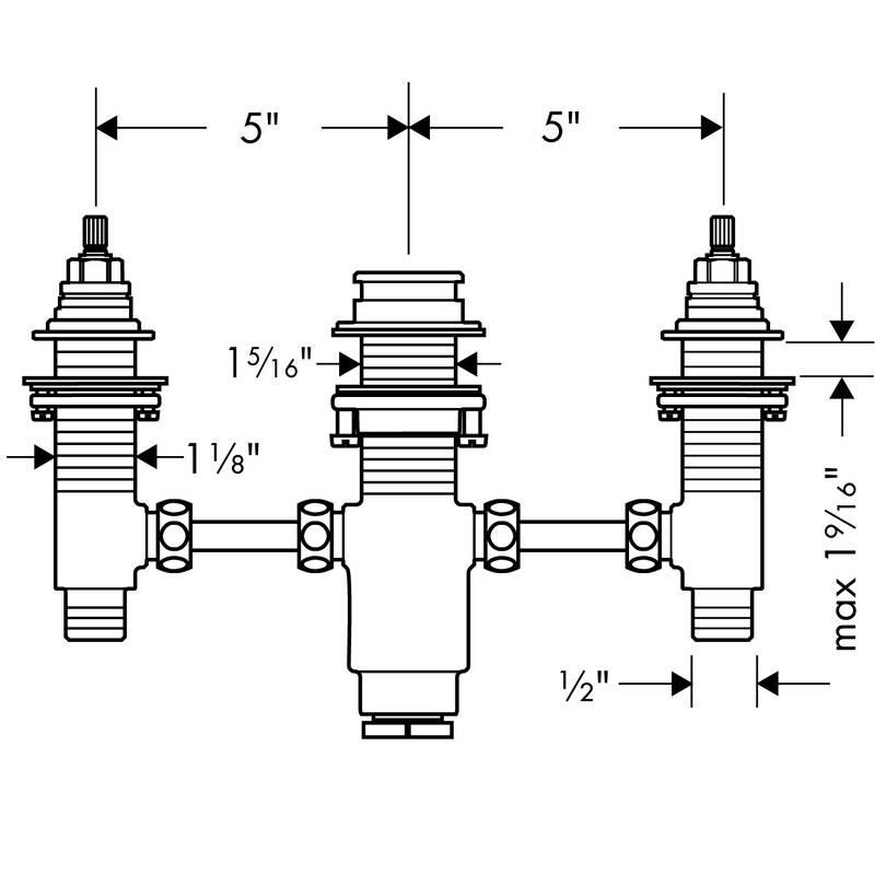 hansgrohe Corps d’encastrement batterie 3-/4 trous: Robinetterie brute ...