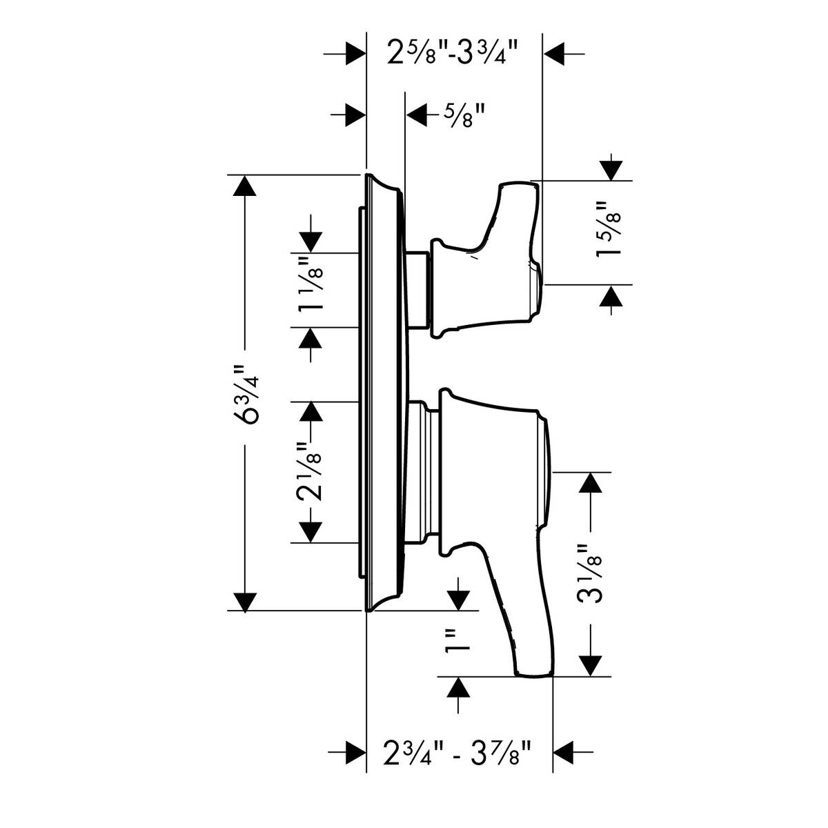 Ecostat Classic Shower faucets: 2 functions, brushed nickel, Art. no ...