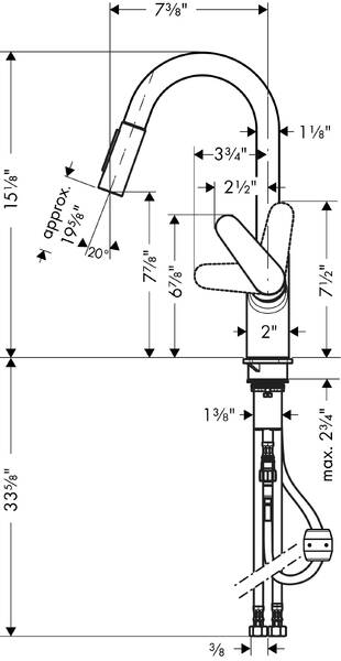 hansgrohe Kitchen faucets: Focus, Prep Kitchen Faucet, 2-Spray Pull ...