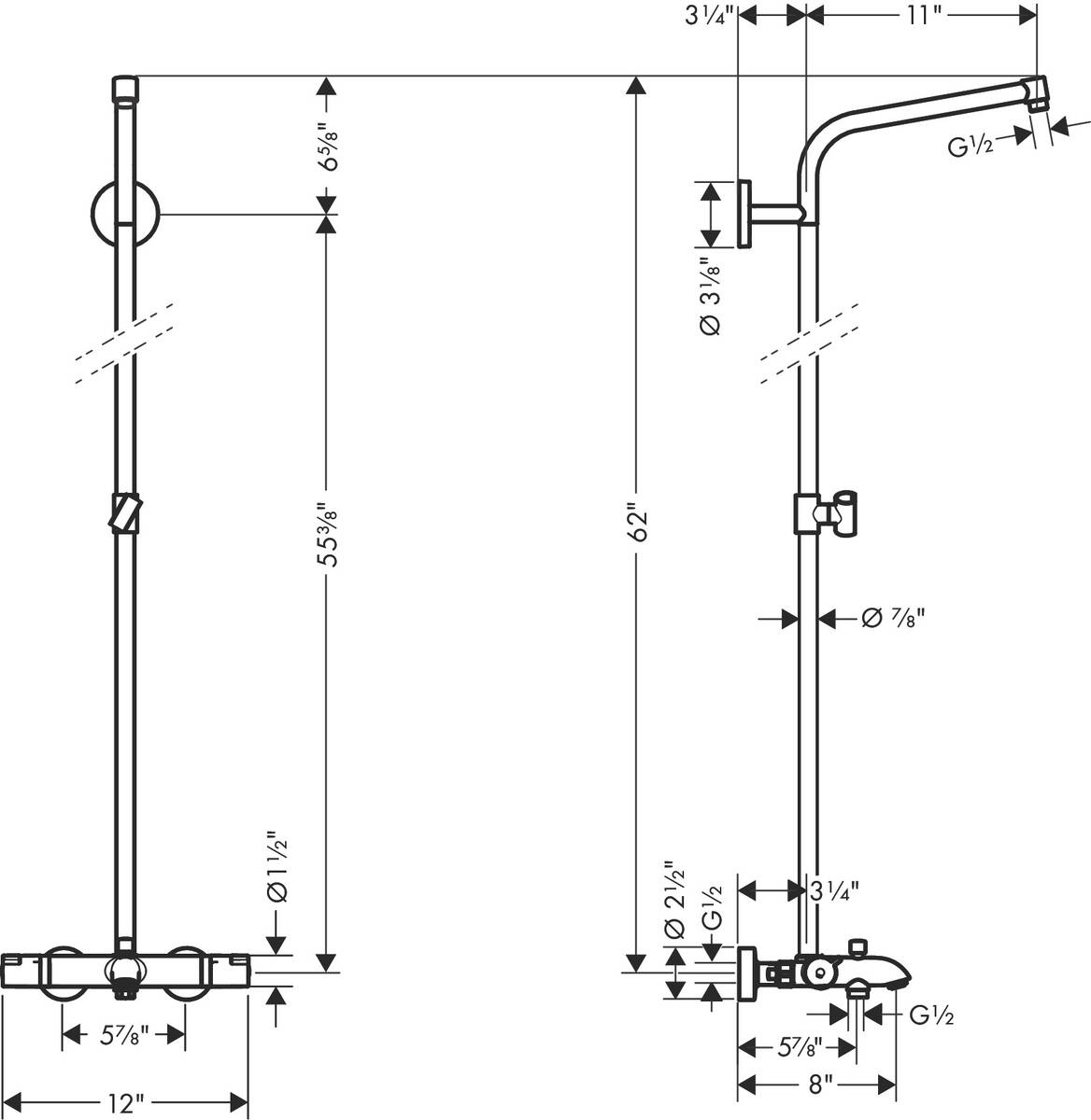 hansgrohe Showerpipes: Crometta, Art. no. 04869000 | hansgrohe USA