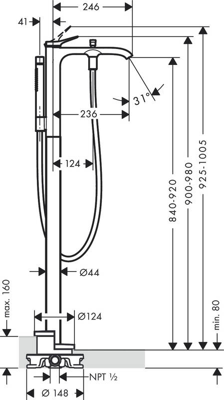 Finoris Bath faucets: 2 functions, chrome, Art. no. 76445001 ...
