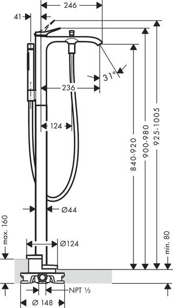 Finoris Bath faucets: 2 functions, chrome, Art. no. 76445001 ...