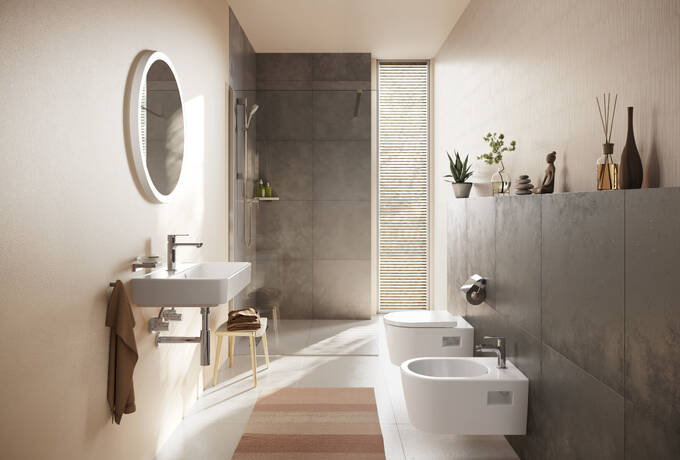 hansgrohe Accessories: AddStoris Q, Toilet Paper Holder with Cover, Art ...