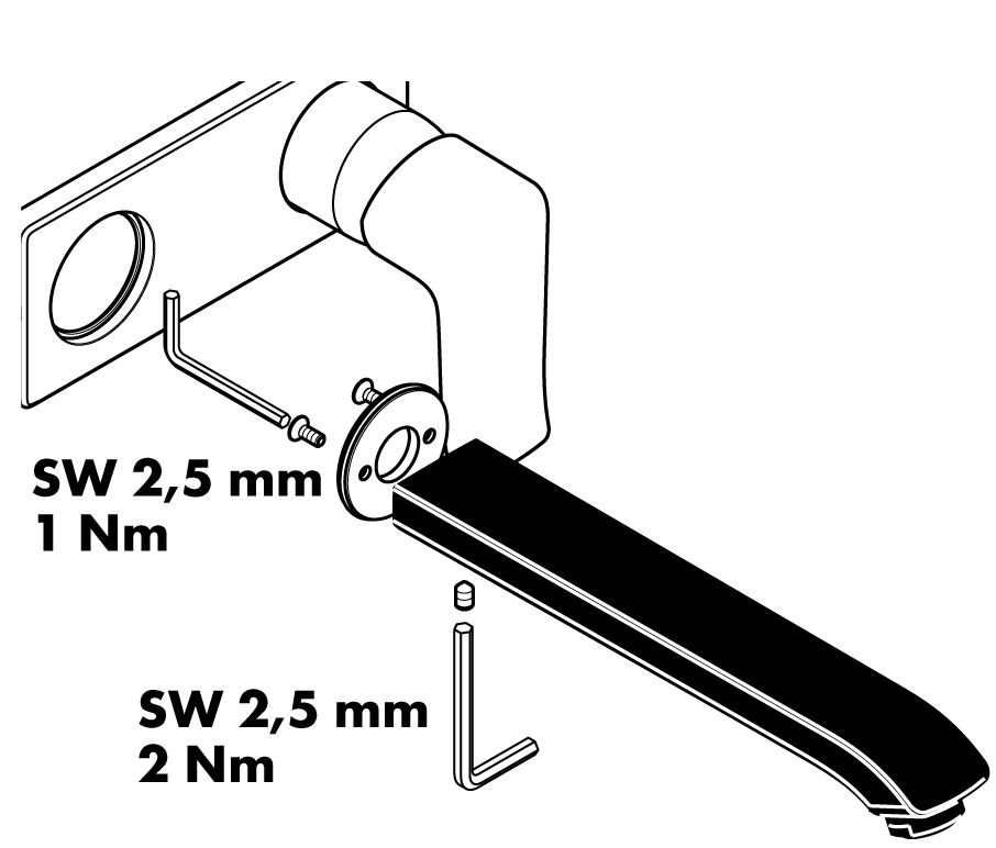 hansgrohe Spare parts: HG spout Metris basin mixer, Item No. 95703000