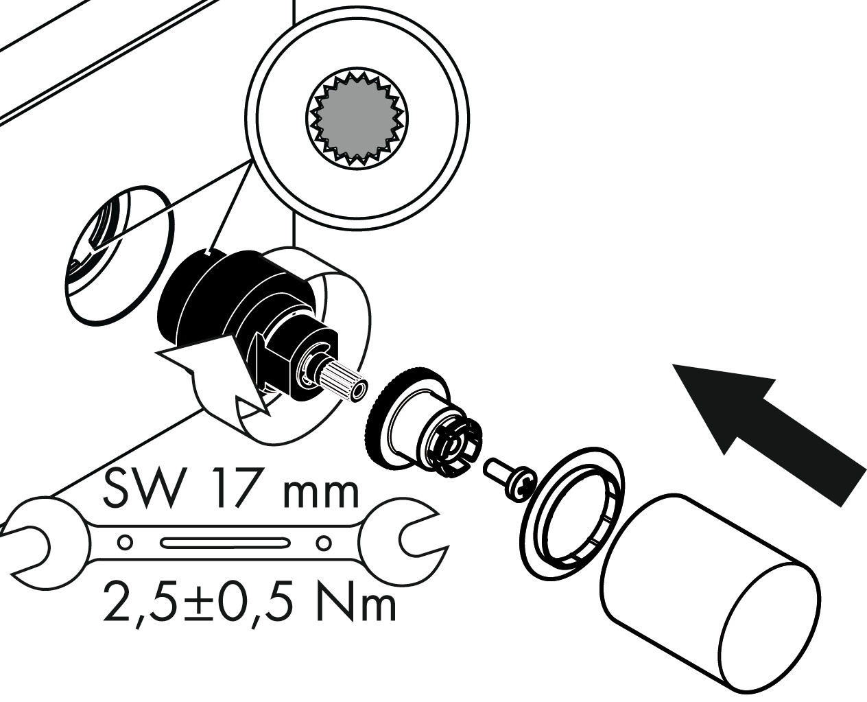 AXOR Spare parts: HG sleeve AXOR Starck chrome, Item No. 95153000