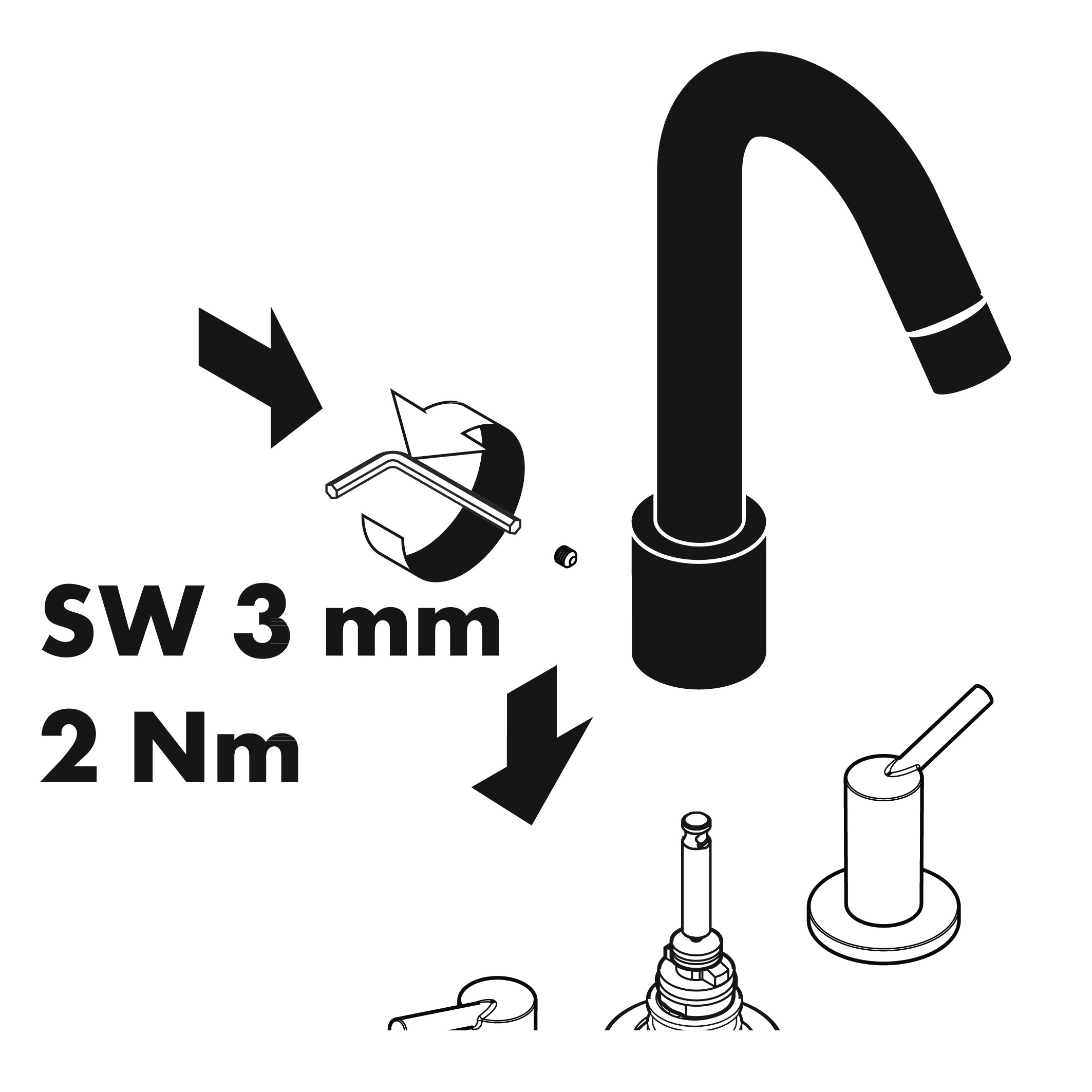 hansgrohe Recambios: HG spout Talis S/S2 4-hole bath mixer, ref. 95464000