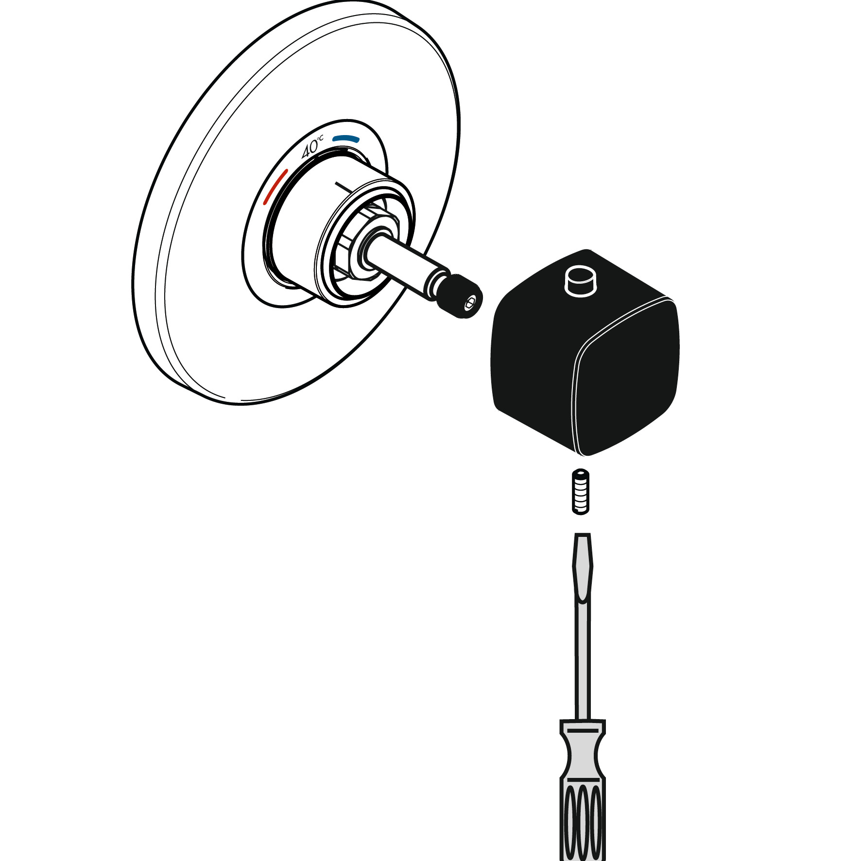 hansgrohe Onderdelen: HG handle Metris thermostat concealed, Art.-nr ...