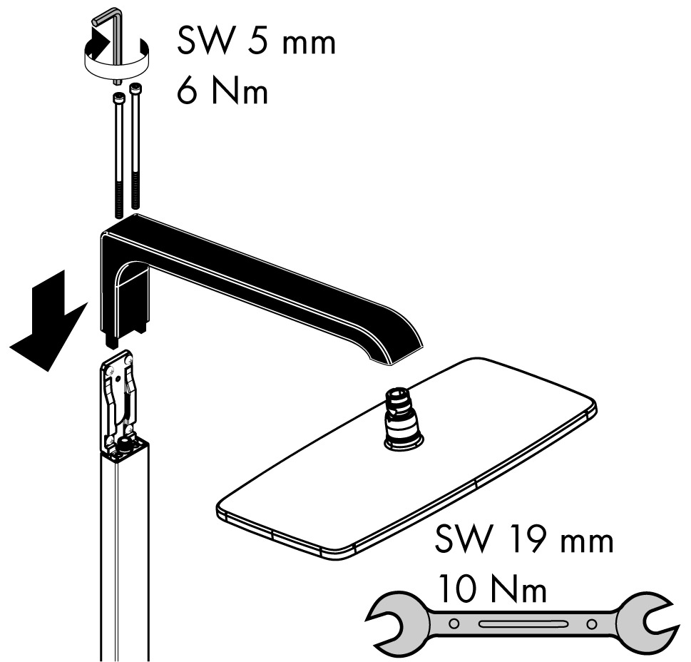 hansgrohe Spare parts: HG shower arm Raindance Showerpipe 360, Item No ...