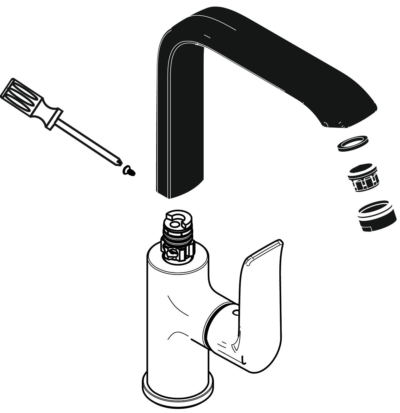 hansgrohe Ricambi: HG spout basin mixer 230 chrome, Cod.art. 95974000