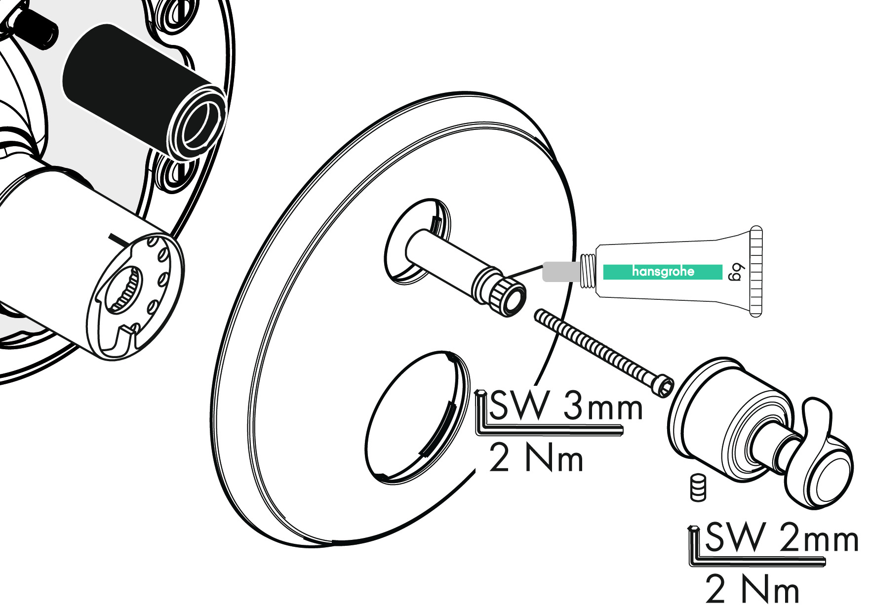 hansgrohe Spare Parts: HG Sleeve shut-off handle iBox universal, Art ...