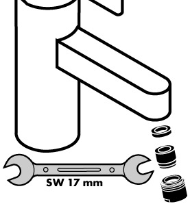 hansgrohe Ricambi: HG aerator 3-hole basin mixer 1,5 GPM, Cod.art. 95384000