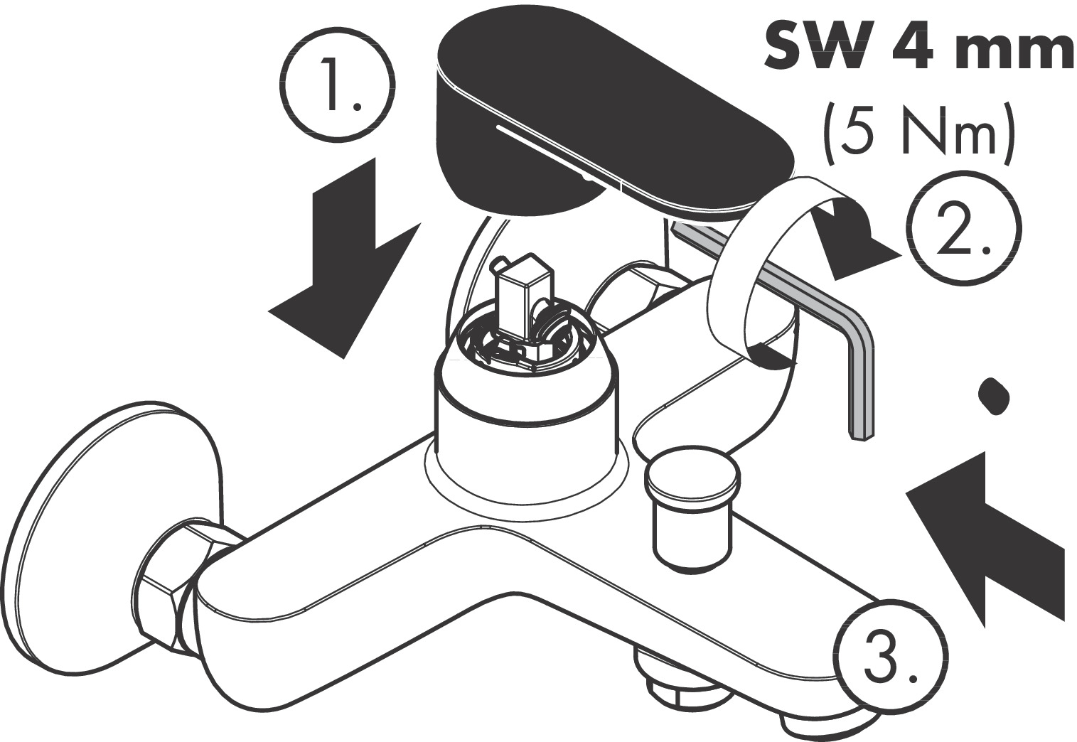 hansgrohe Spare parts: handle with screw cover, Item No. 93715000