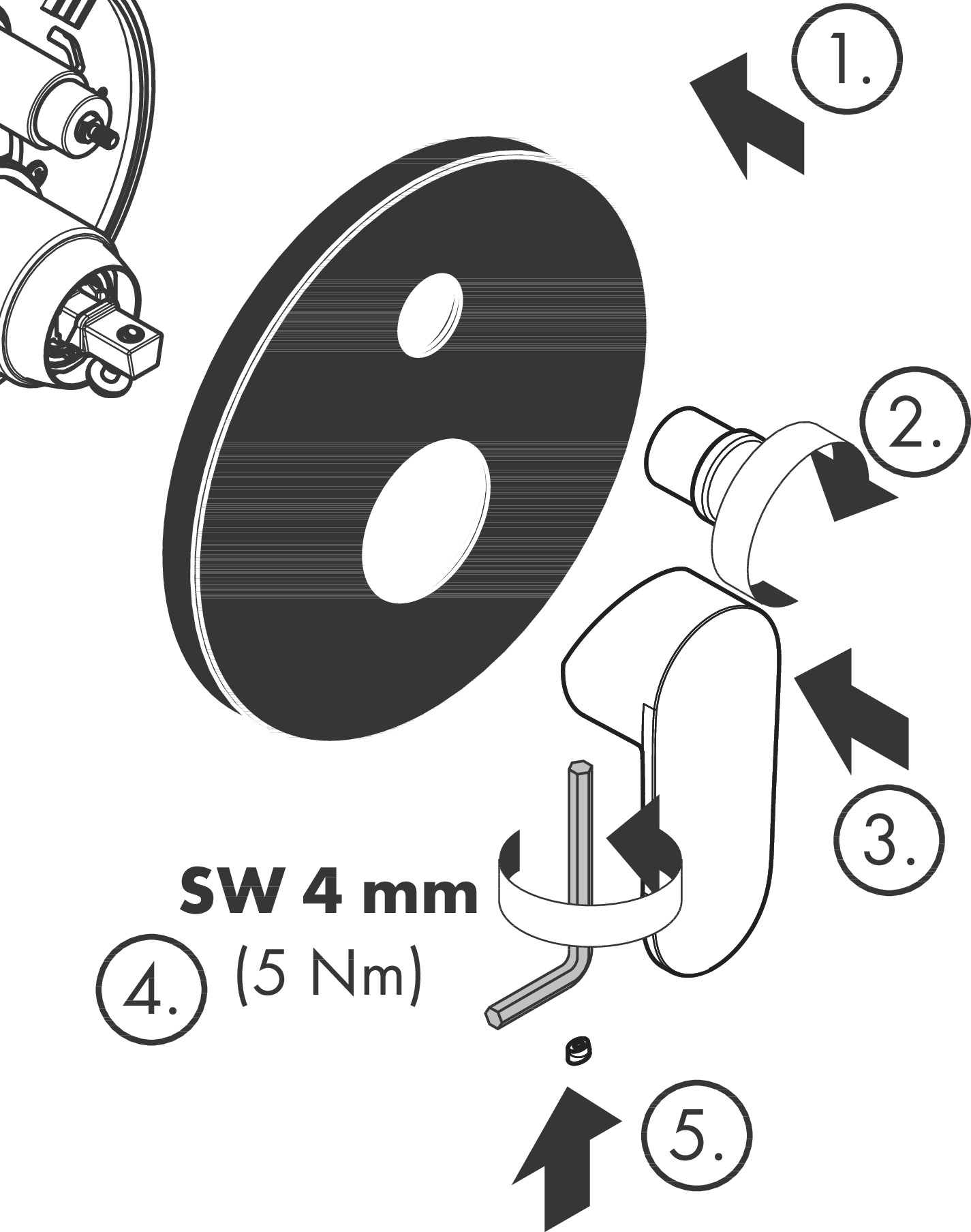 hansgrohe Spare parts: escutcheon bath mixer round, Item No. 93723000