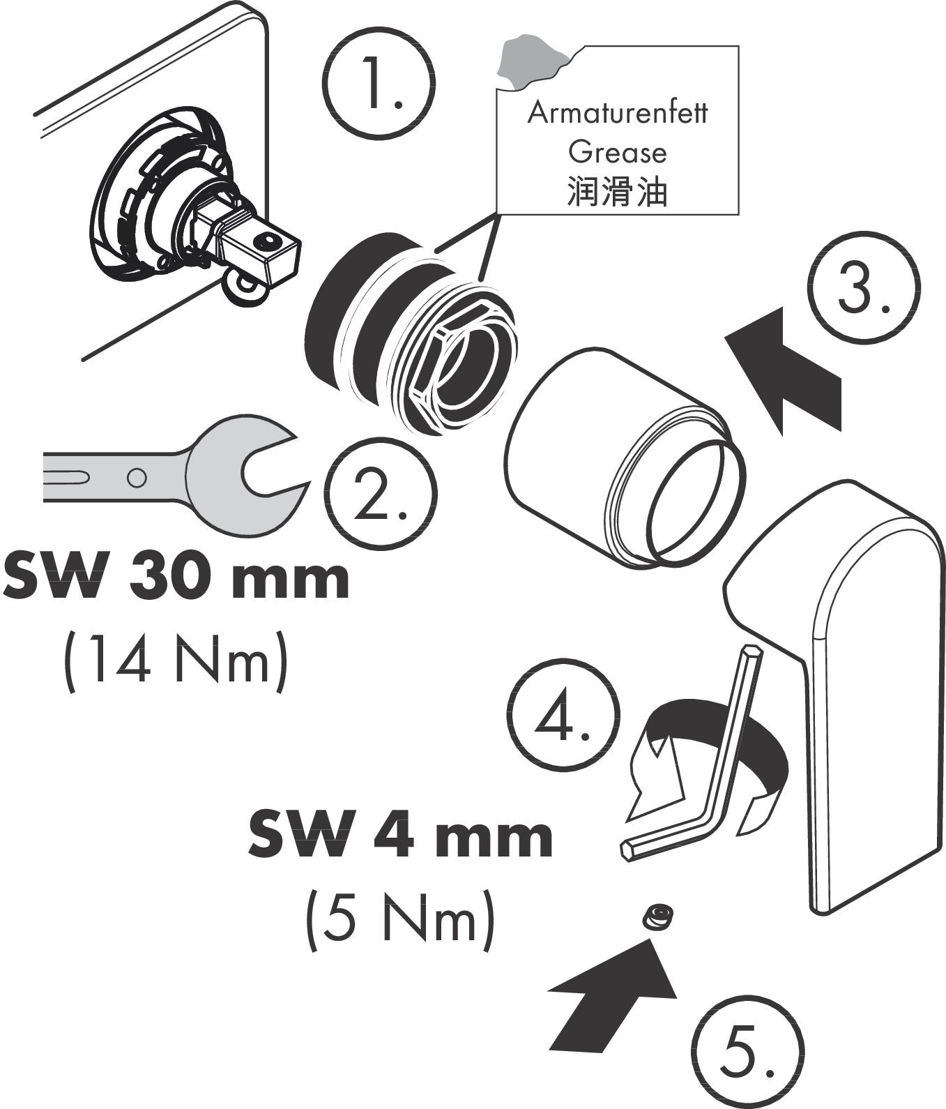 hansgrohe Spare parts: nut for cartridge, Item No. 93711000