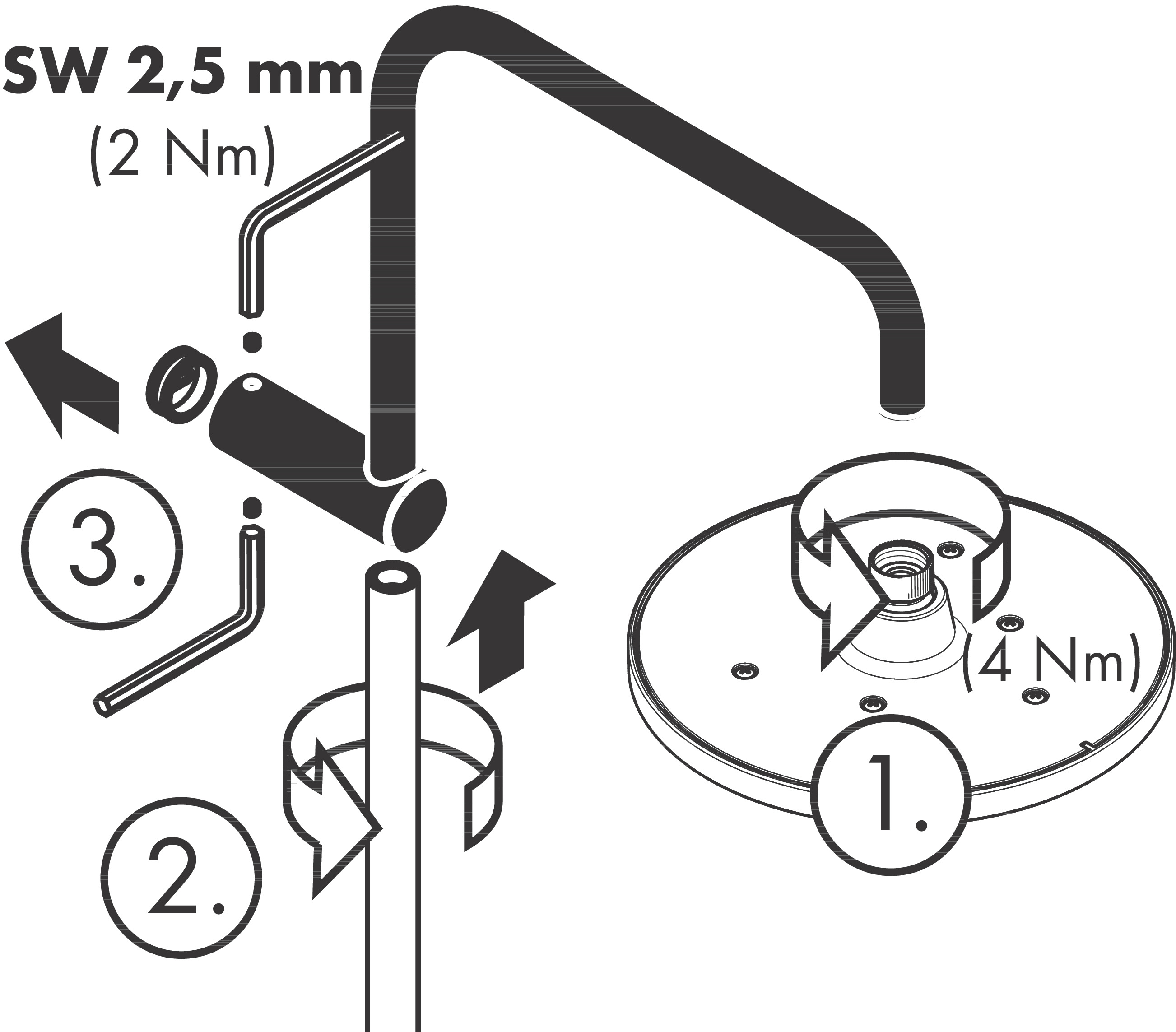hansgrohe Spare parts: shower arm for showerpipe, Item No. 93732000