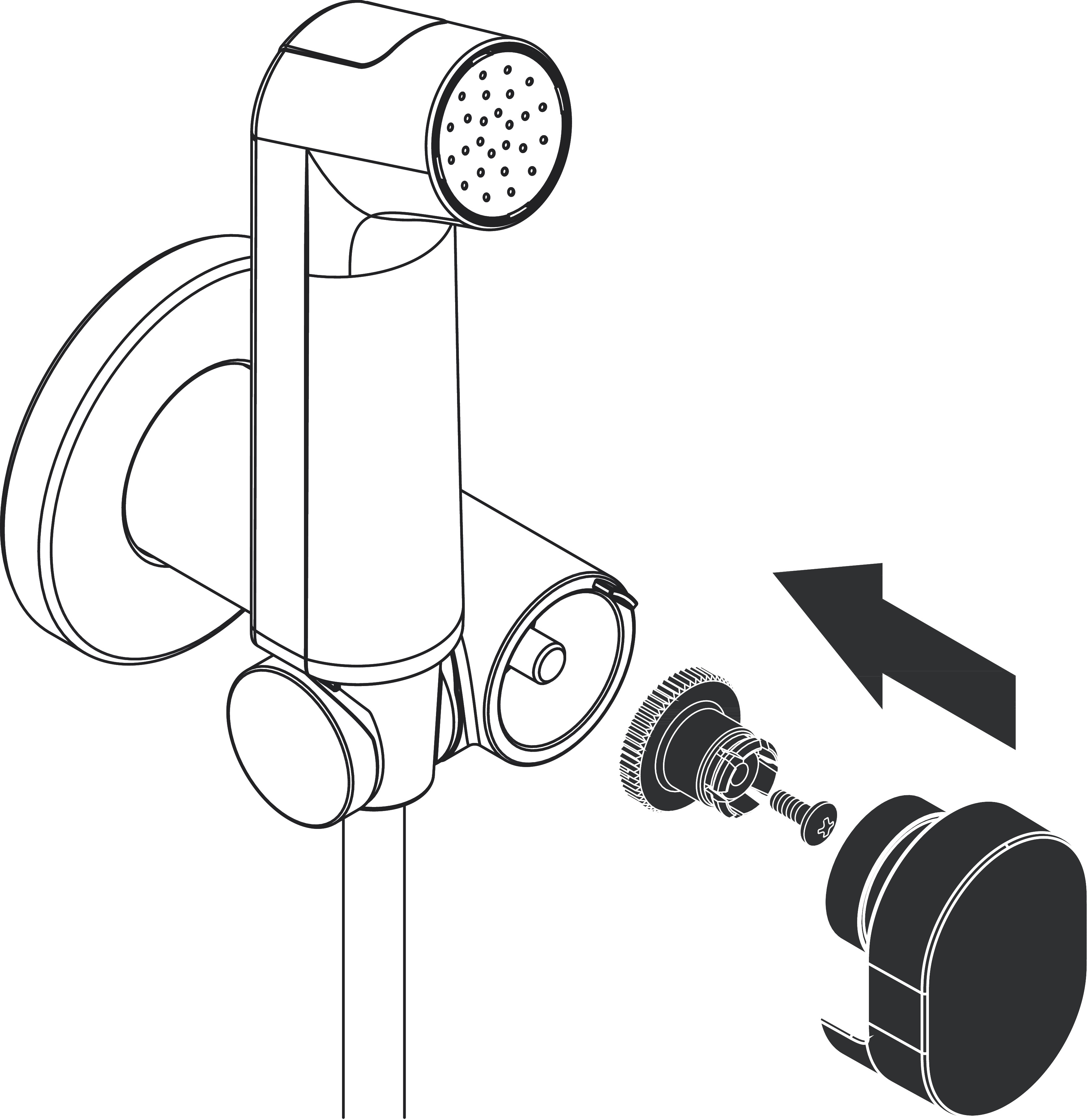 hansgrohe Spare parts: handle round with fixing set, Item No. 94564140