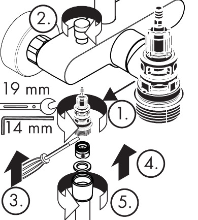 hansgrohe Spare parts: HG diverter invers, Item No. 95657000