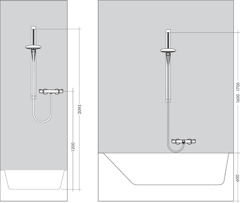 hansgrohe Wallbars: Unica, Shower bar Raindance 90 cm with Isiflex ...