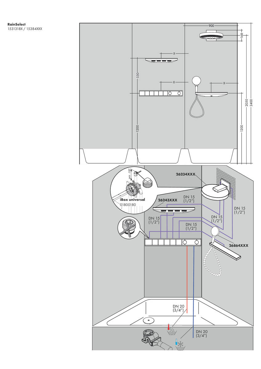 RainSelect Mitigeurs de douche: 5 sorties, blanc mat, N° article ...
