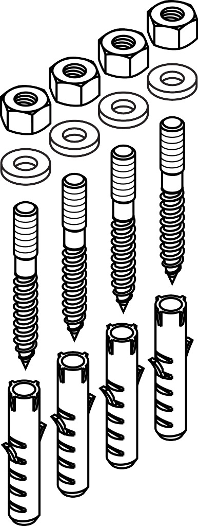 Pharo Spare Parts: HG Mounting set Pharo shower panel, Art. no. 98744000