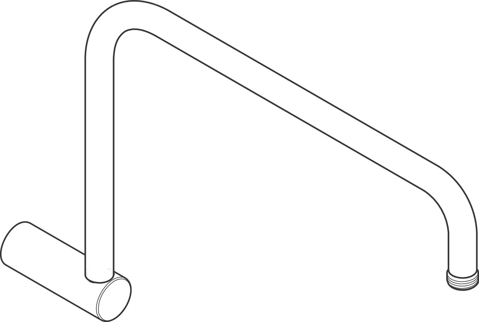 hansgrohe Spare parts: shower arm for showerpipe, Item No. 93768000