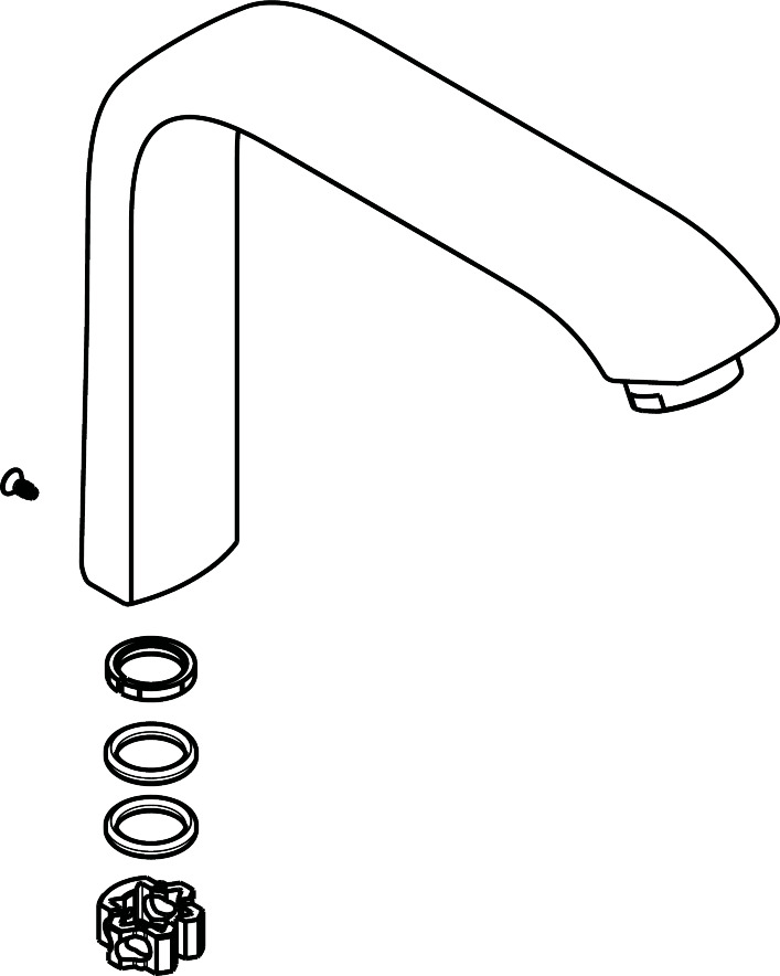 hansgrohe Spare parts: HG spout basin mixer 230 chrome, Item No. 95974000