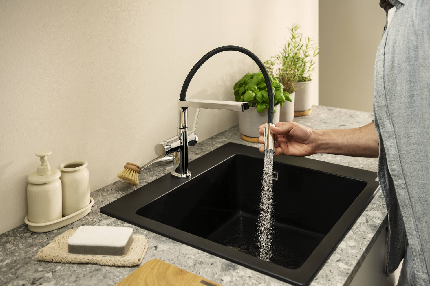 hansgrohe Kitchen mixers: Talis Select M54 PowderSpray, Single lever kitchen mixer Semi-Pro ...