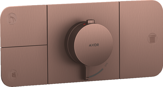 AXOR One Shower mixers: 3 functions and 1 additional outlet, Brushed ...