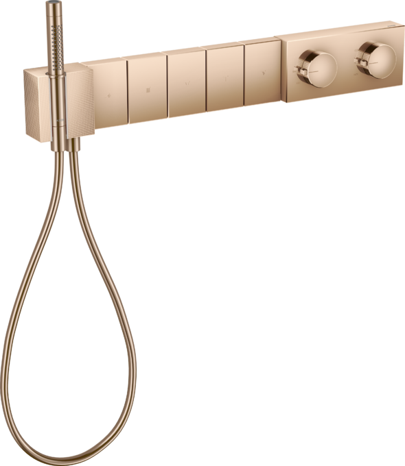 AXOR Edge Shower mixers: two-handle, 5 functions, Polished Red Gold ...