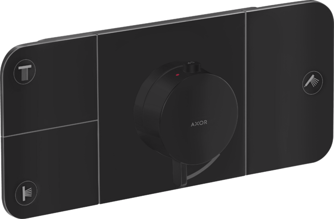 AXOR One Brusearmaturer: 3 udtag og 1 yderligere udtag, Mat sort, Art ...