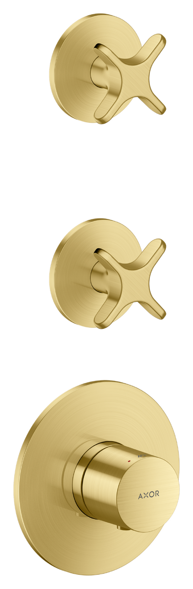 AXOR One Shower mixers: two-handle, 2 functions, Brushed Brass, Item No ...