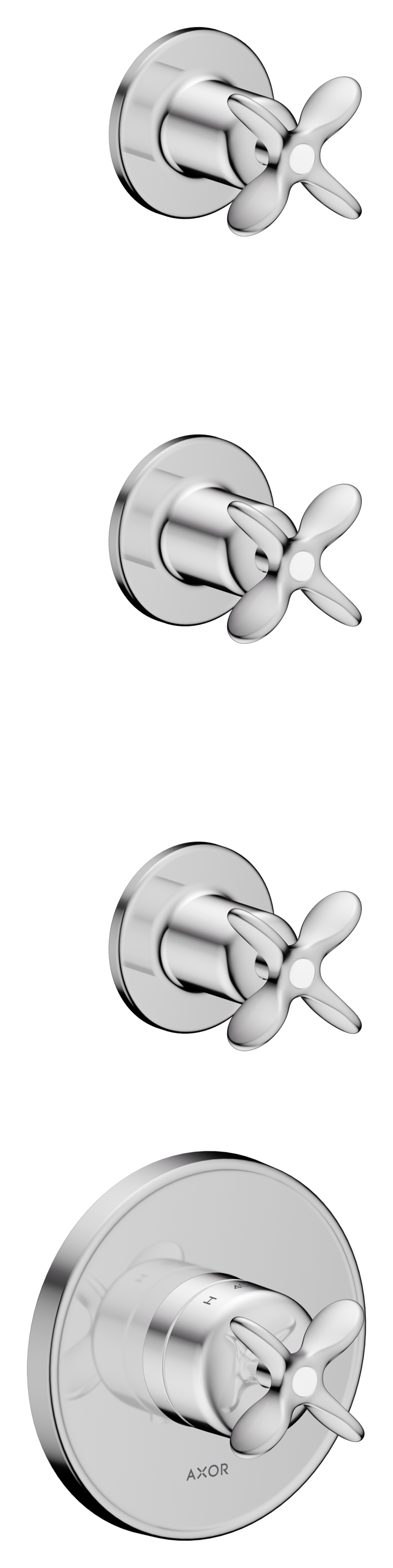 AXOR Archivio Shower mixers: two-handle, 3 functions, Chrome, Item No ...