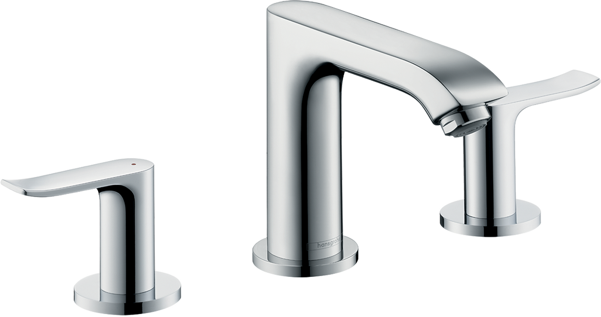 hansgrohe Washbasin mixers: Metris, 3-hole basin mixer 100 with pop-up ...