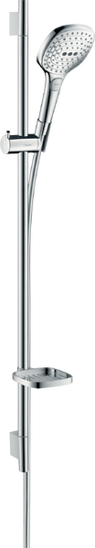 汉斯格雅 墙杆套件: 飞雨 Select E, 花洒套件120 三速，带升降杆65cm和皂碟, 货号 26622407