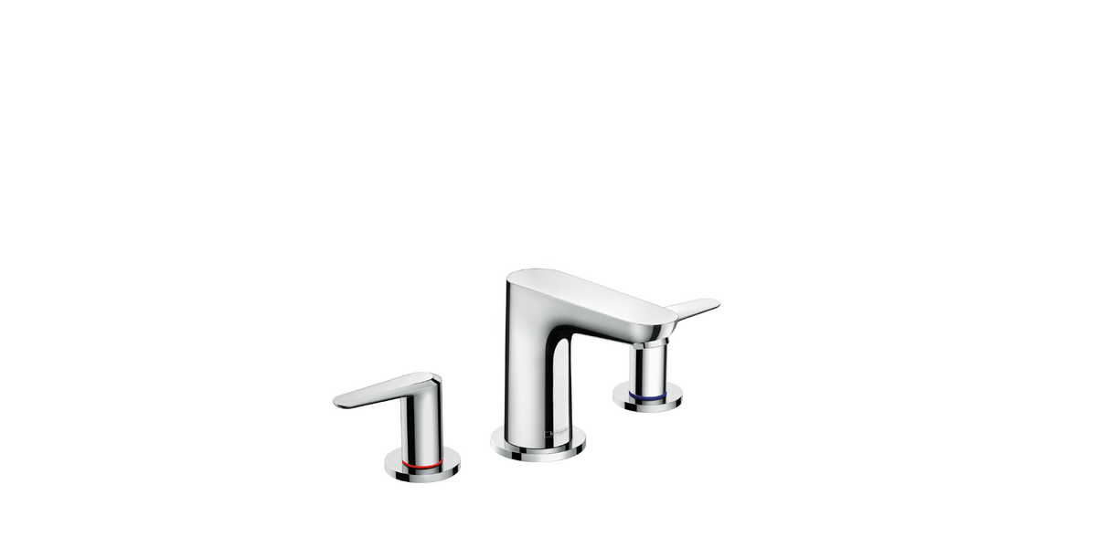 汉斯格雅 面盆龙头: 伊柯丝, 三孔面盆龙头100，带提拉落水套件, 货号 14090007