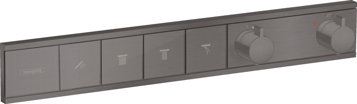 RainSelect Shower mixers: 4 outlets, Brushed Black Chrome, Item No ...