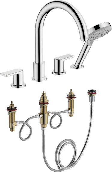 Vernis Shape Bath mixers: 2 functions, Chrome, Item No. 71451007