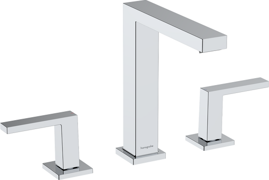 汉斯格雅 面盆龙头: 图睿偲 E, 侧把手面盆龙头110 Fine冷启动，带按压落水套件, 货号 73020007