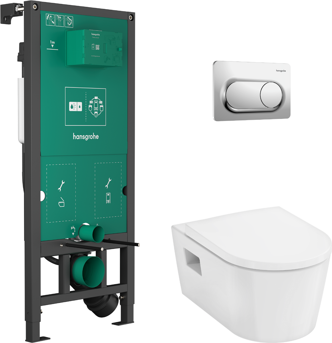 hansgrohe toilet complete set: EluPura Original S, WC Complete Set with ...