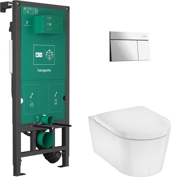 hansgrohe GladeLake S, WC Complete Set with iFrame universal concealed ...