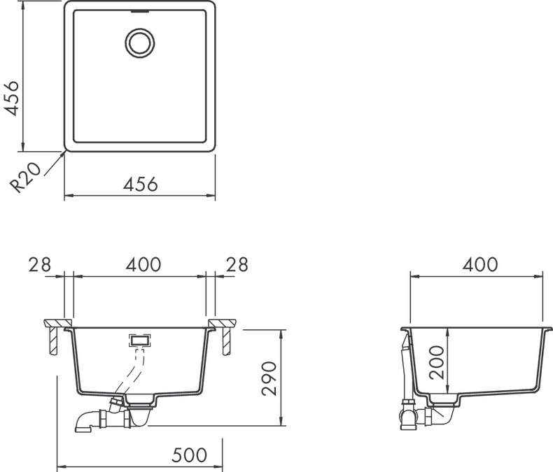 雅生 水槽: AXOR made by Schock, 花岗岩水槽 Greenwich N-100, 43008500